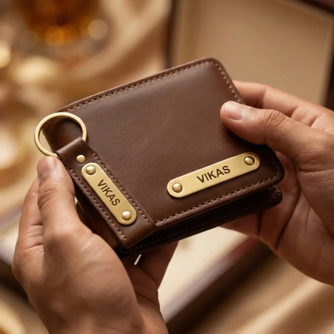 Brown Premium Wallet And Keychain Combo - Zyka