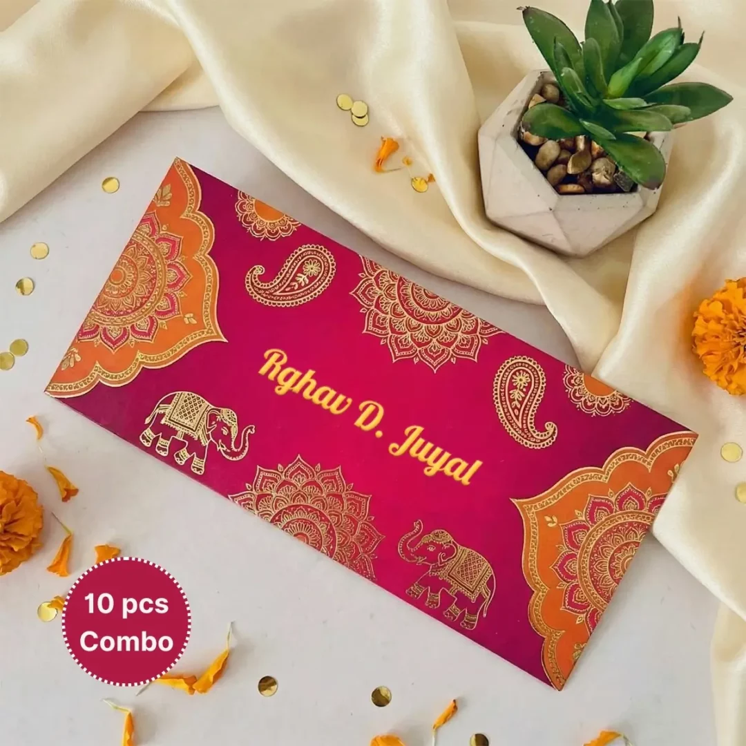 Customised Name Envelopes – 10 Pcs (Mix Design) - Zyka
